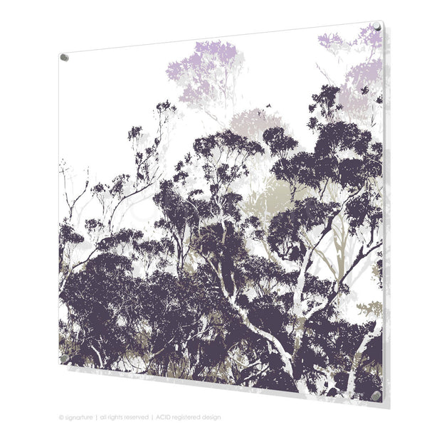 perspex plexiglas acrylic glass art horzion purple gum tree print ...