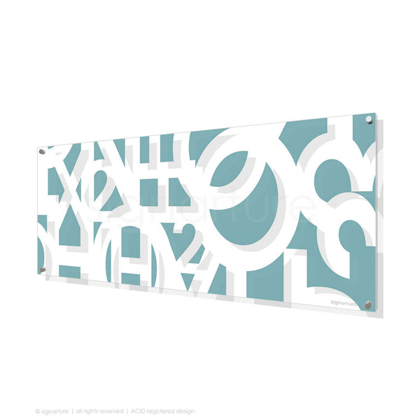 perspex plexiglas acrylic glass art modern typography blue print ...